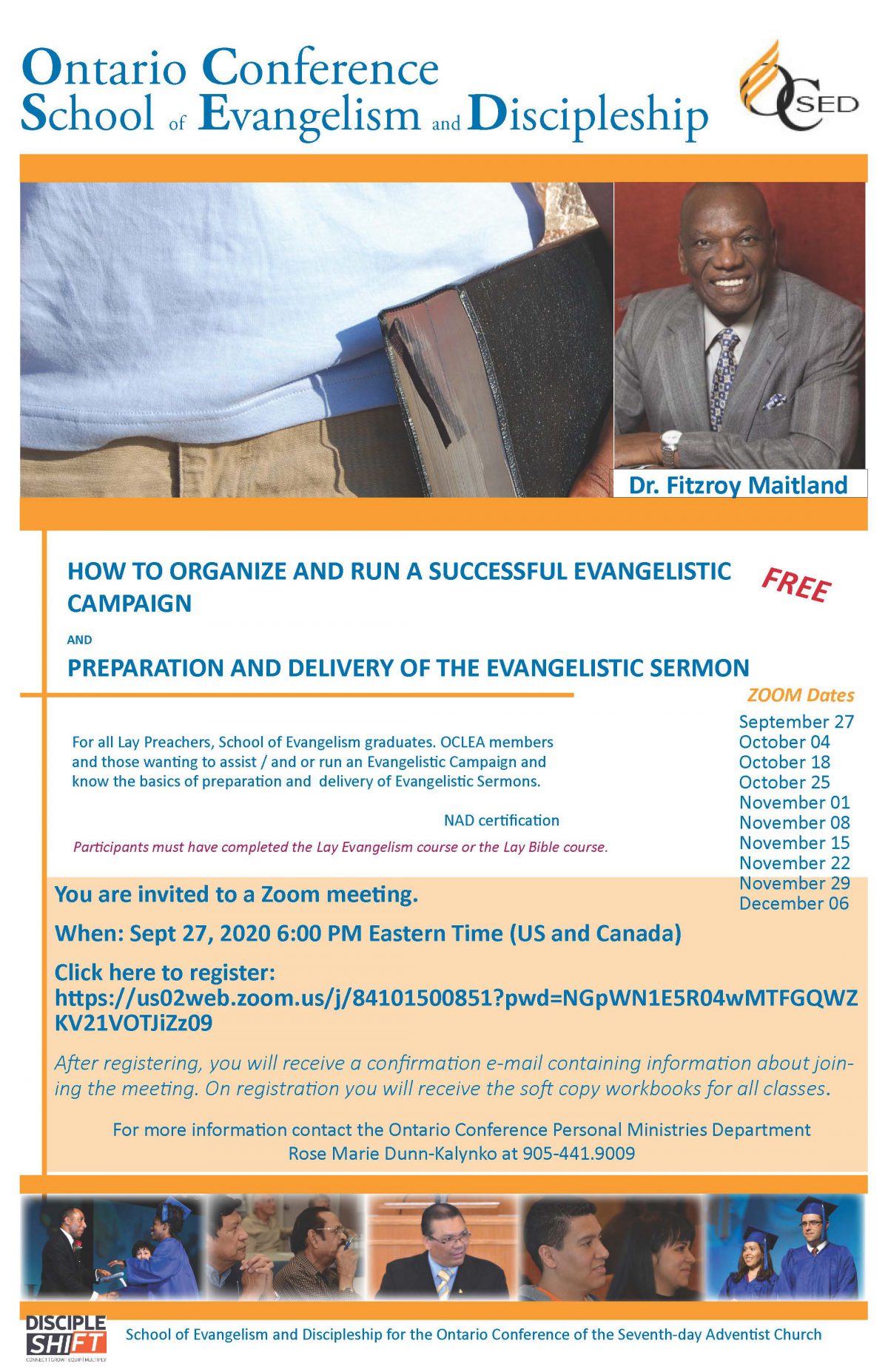 School of Evangelism and Discipleship - Adventist Ontario Conference Website