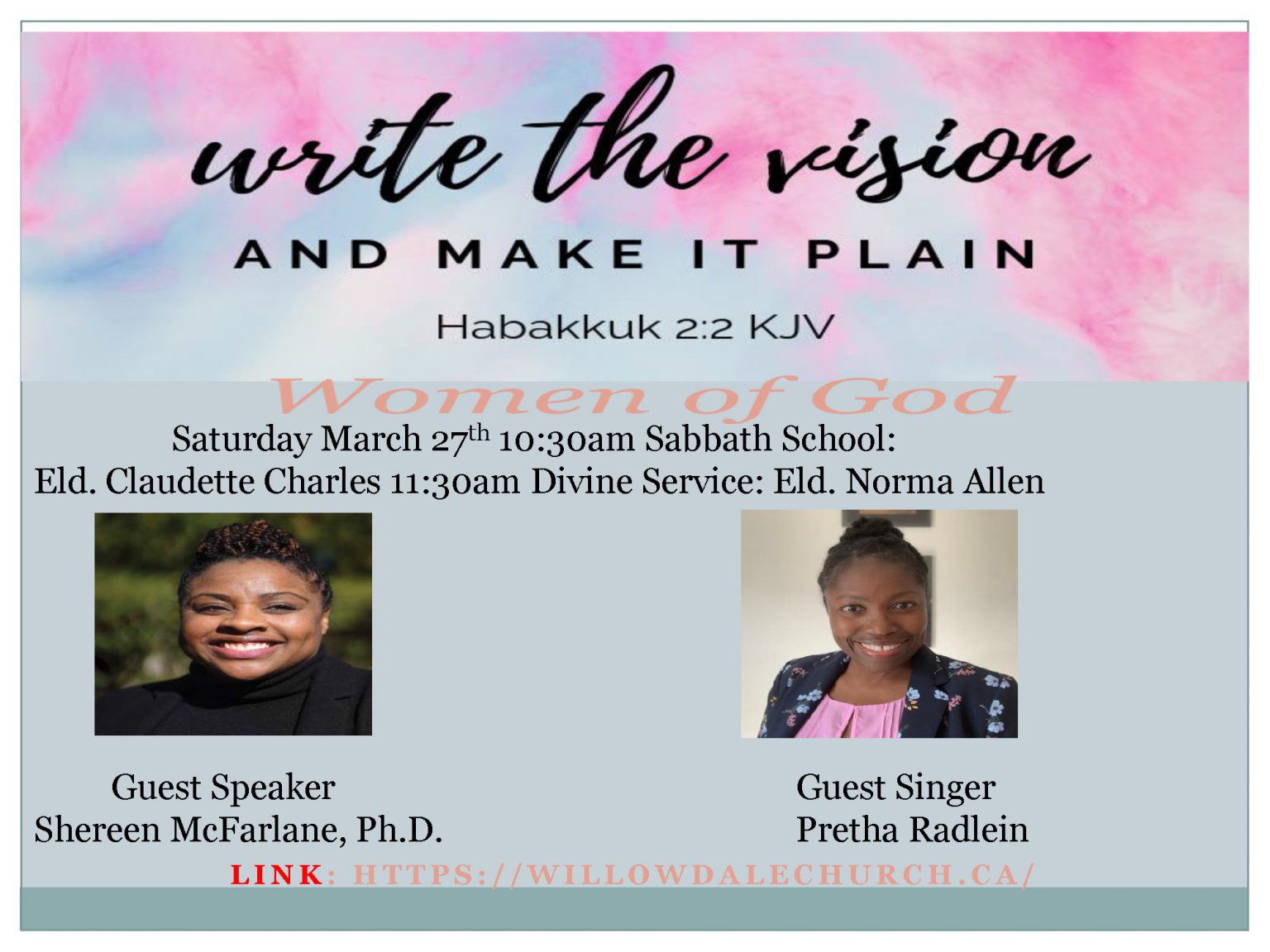 “Write the Vision” Women’s Ministry Day - Adventist Ontario Conference ...