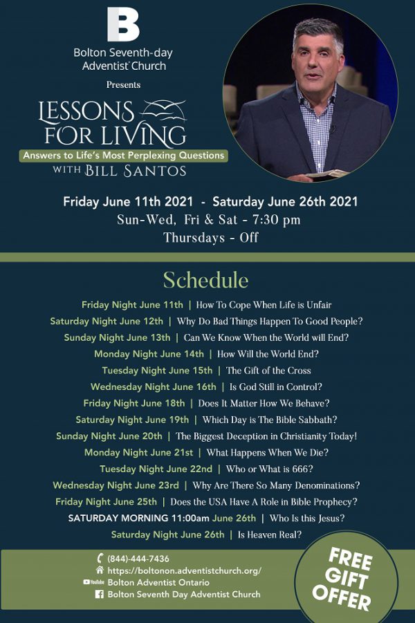 “Lessons for Living” with Bill Santos - Adventist Ontario Conference ...